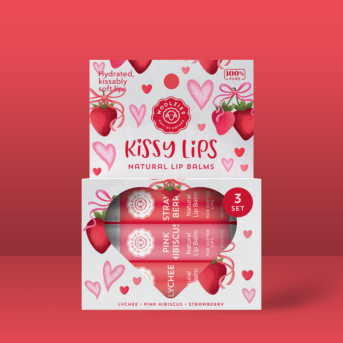 Kissy Lips Natural NON TINTED Lip Balm Set Of 3 – Woolzies.com
