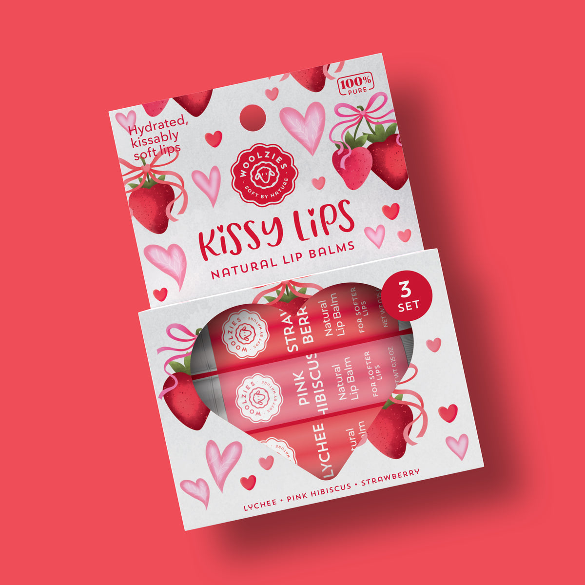 Kissy Lips Natural NON TINTED Lip Balm Set Of 3 – Woolzies.com