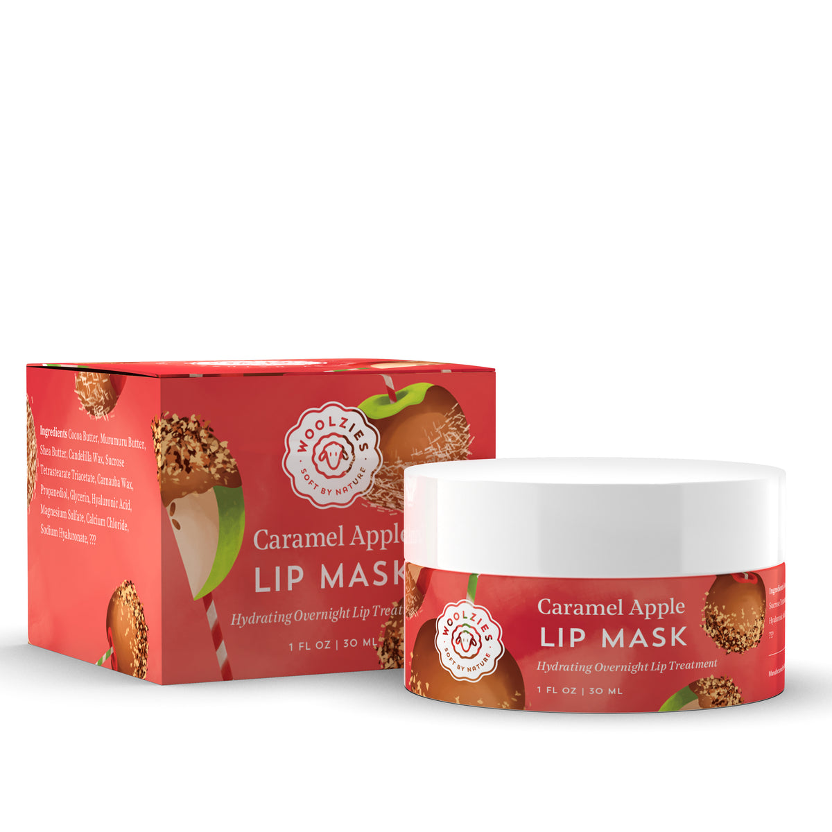 Apple Caramel Lip Butter – Hydrating Overnight Lip Mask – Woolzies.com