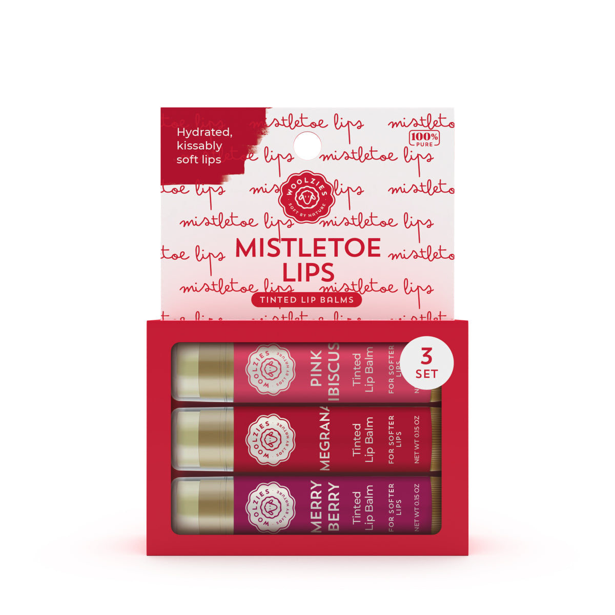 Mistletoe Lips Tinted Lip Balm set Of 3 – Woolzies.com